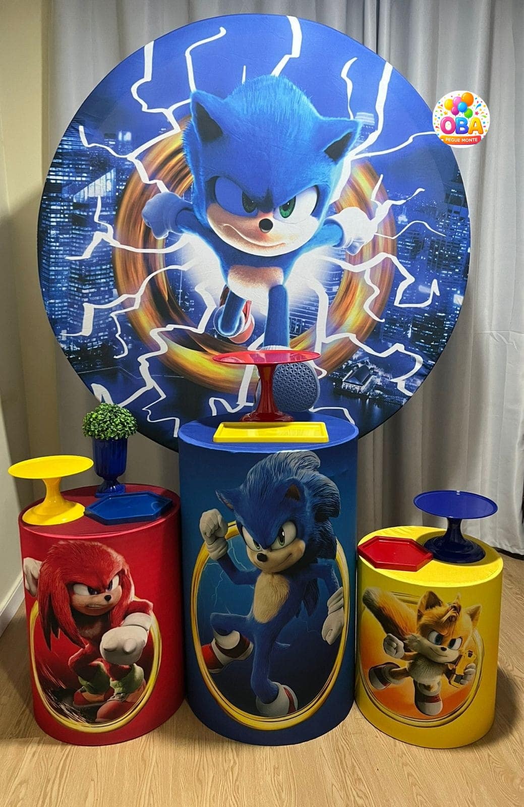 Kit Pegue e Monte Decoração Sonic - OBA Pegue e Monte
